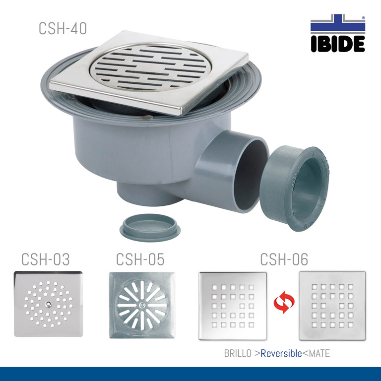 Vertical-horizontal trapped floor gully (stainless grid) - Ibide ...